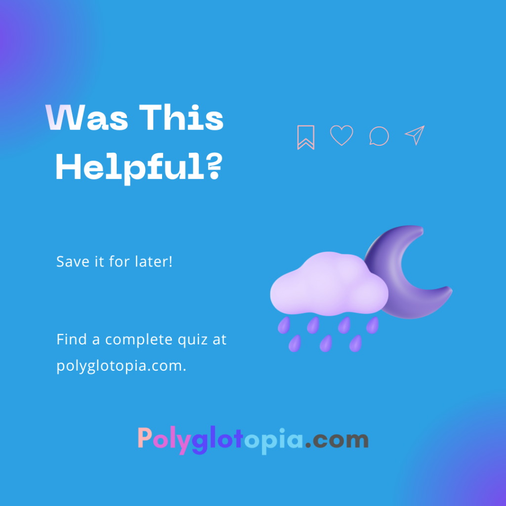 Weather vocabulary B1 - List Quiz - PolygloTopia